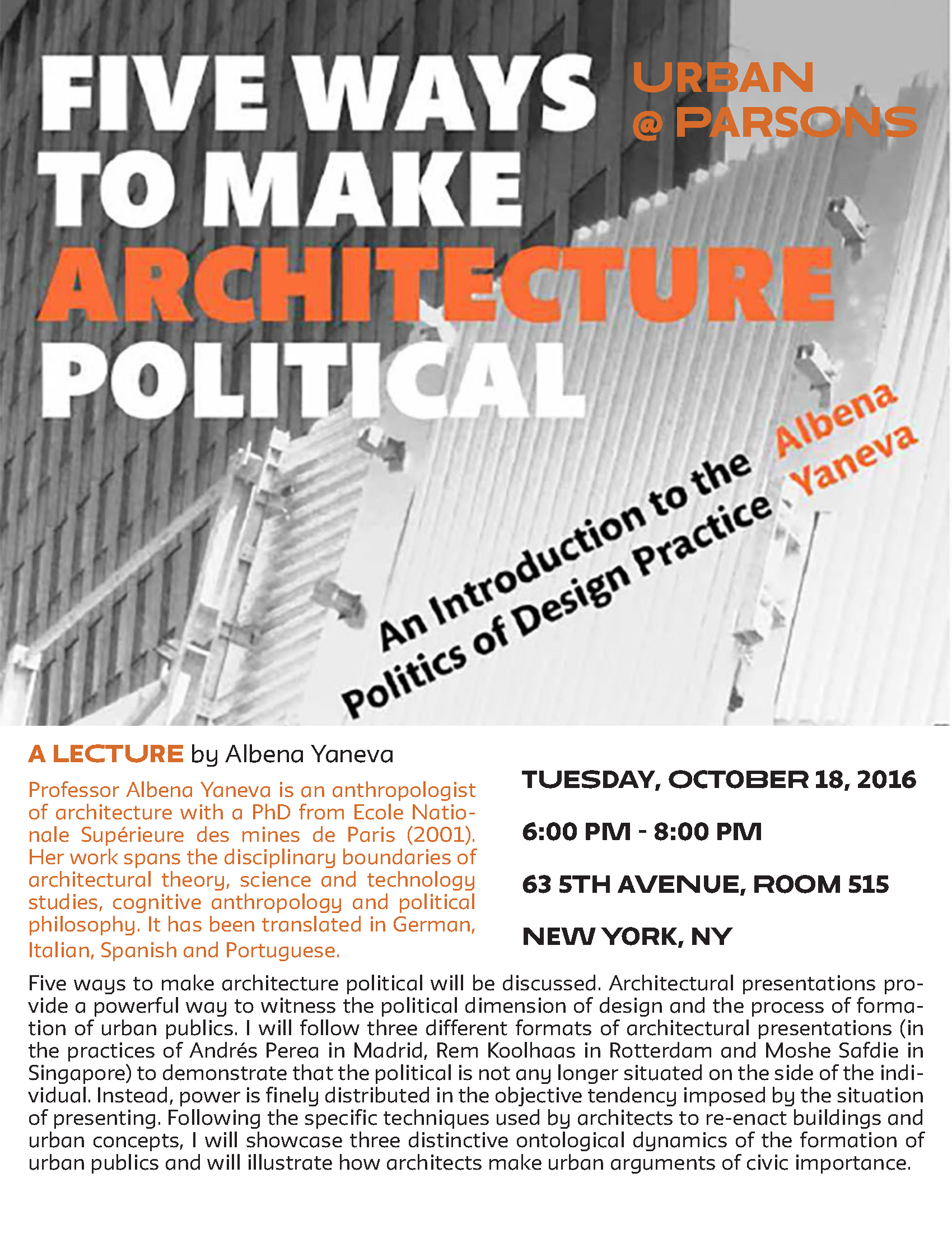 Five Ways To Make Architecture Political | URBAN @ PARSONS